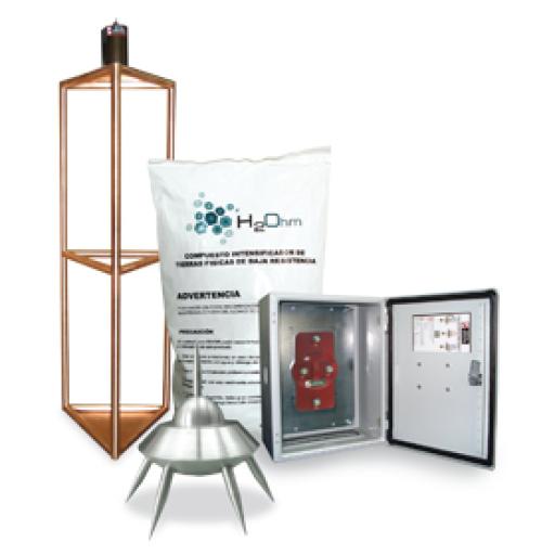 Total Ground Kit de Pararrayo con Punta con Diámetro de Protección de ...